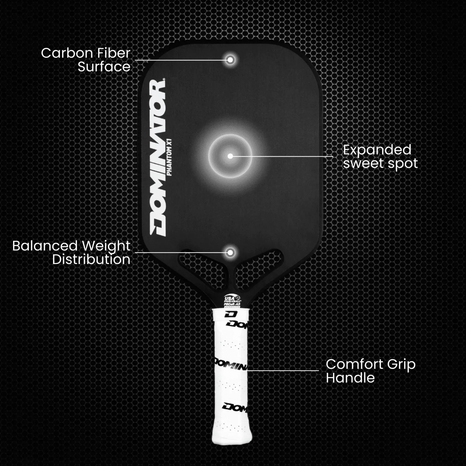 Phantom X1 Pickleball Paddle - DominatorHoop